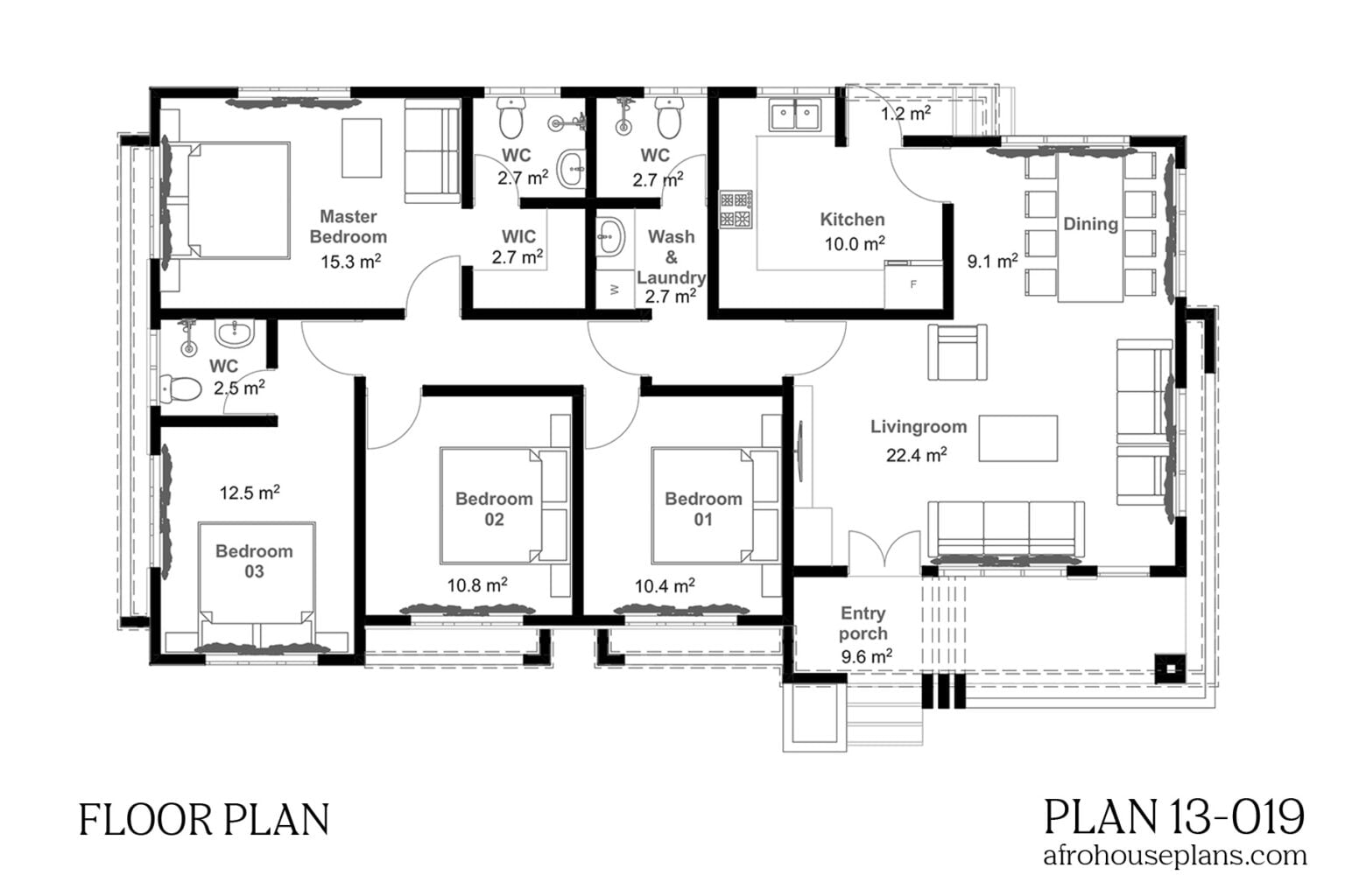 Modern Adobe Home Plan 13-019 | AfroHousePlans.com