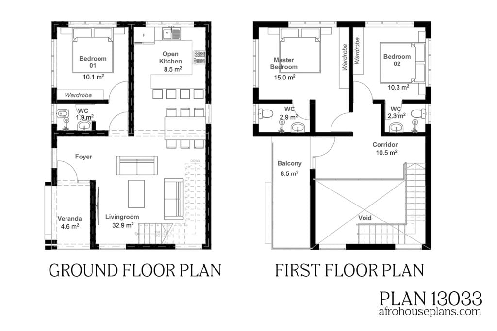 Free House Plan PDF & DWG 13033 – AfrohousePlans