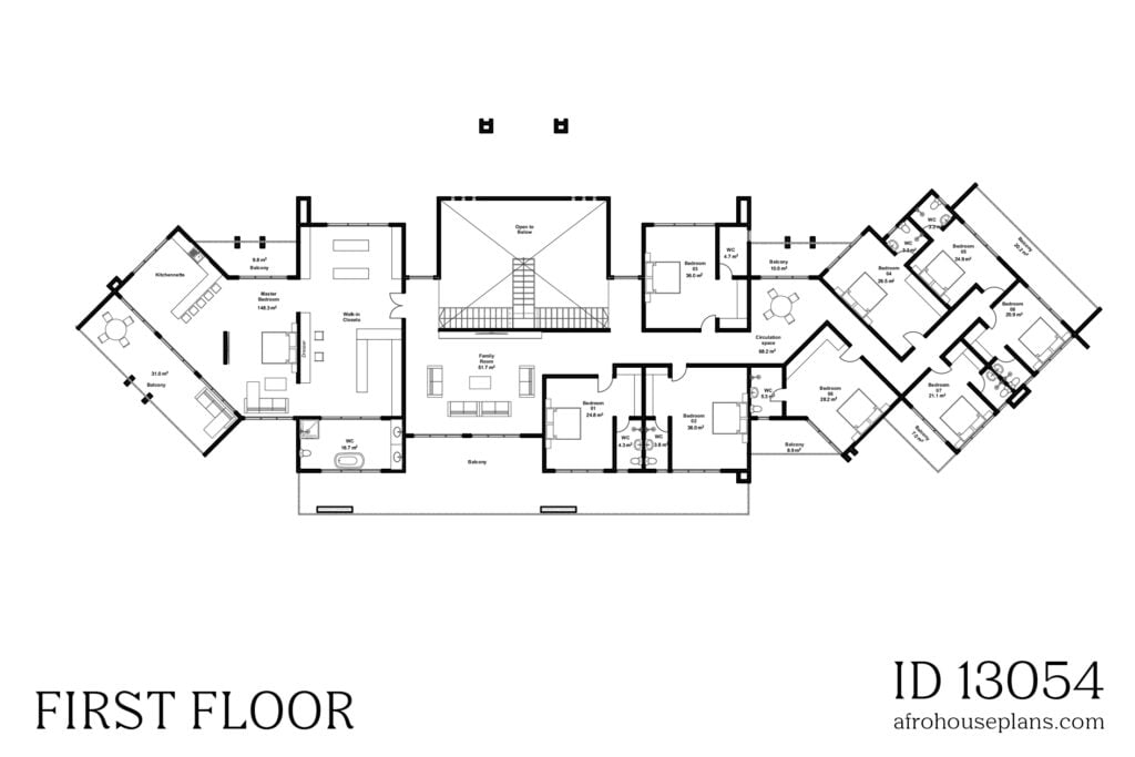 Stunning Mega Mansion Floor Plans 13054 | AfroHousePlans.com