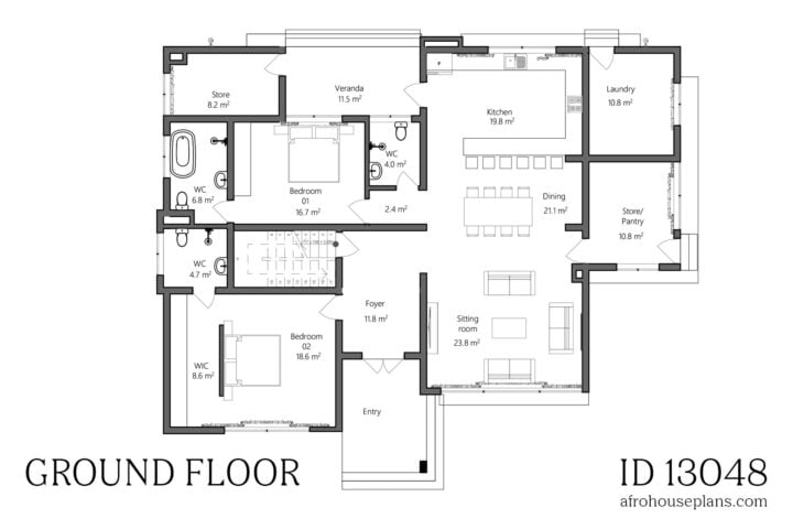 Modern 5 Bedroom House Design | AfroHousePlans.com